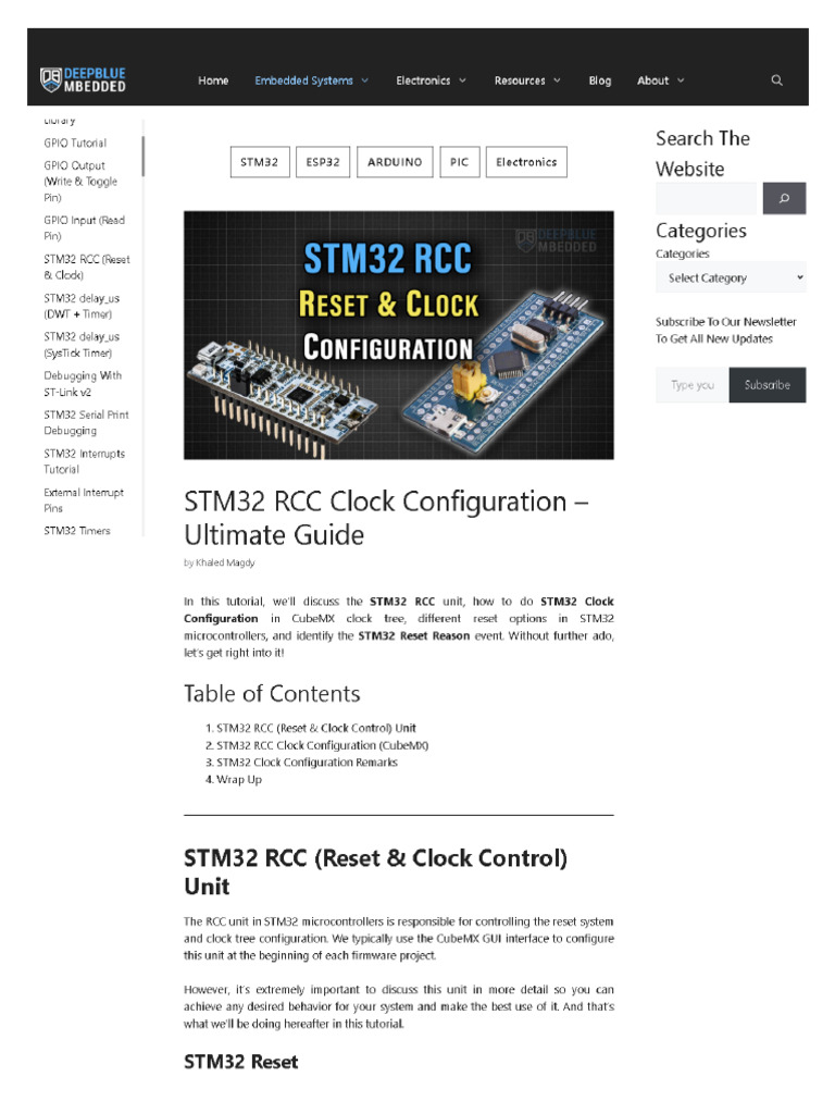 STM32 RCC Clock Configuration – Ultimate Guide | PDF