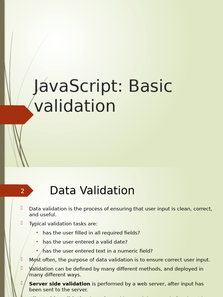 Unit3 JS Form Validation | PDF