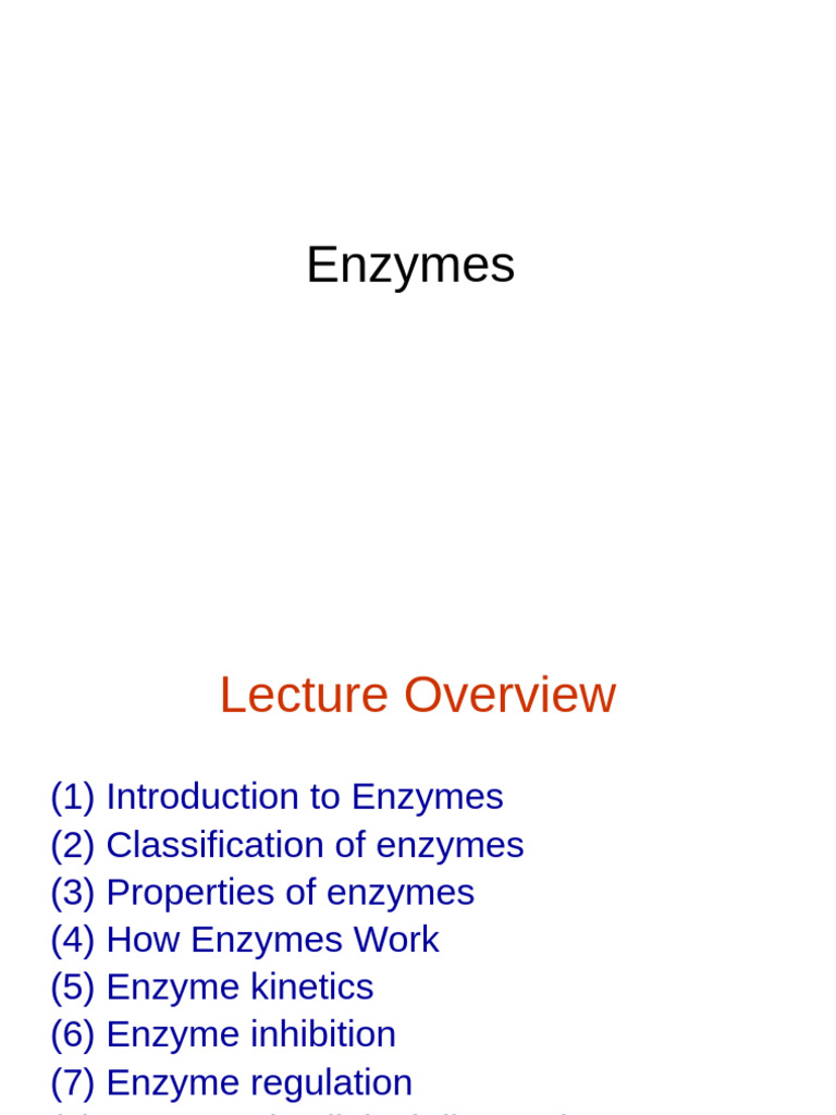 introduction to enzymes | PDF | Enzyme | Cofactor (Biochemistry)