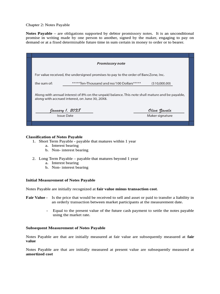 Understanding Notes Payable Basics Pdf
