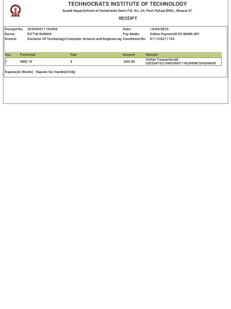 Receipt 27 | PDF