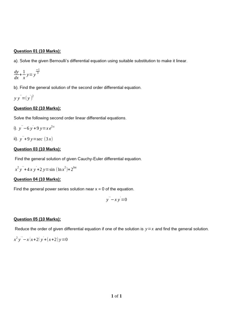 DE Assignment 2 and 3 | PDF