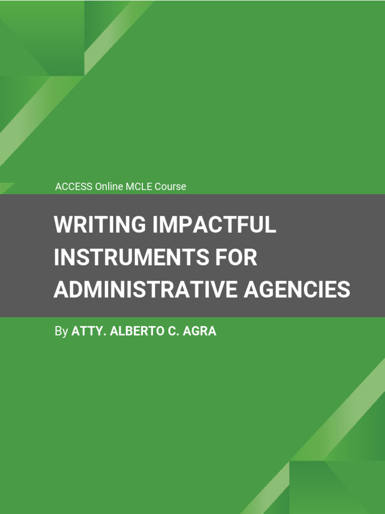 Writing Impactful Instruments For Administrative Agencies | PDF ...