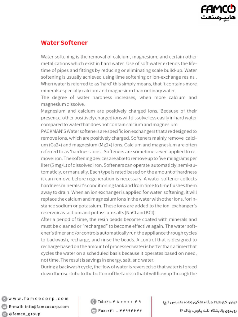 Water Softener | PDF | Ion Exchange | Transparent Materials