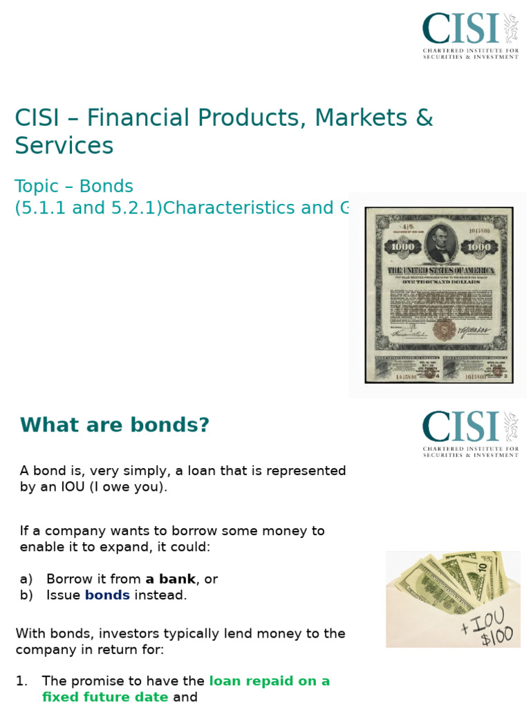 1 Characteristics of Bonds and Government Bonds | PDF | Bonds (Finance ...