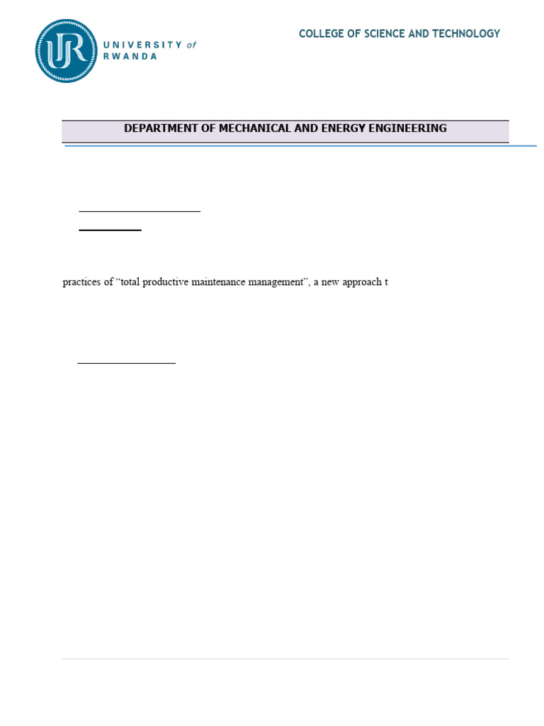 MAINTENANCE MANAGEMENT AND RELIABILITY | PDF | Reliability Engineering | Mechanical Engineering