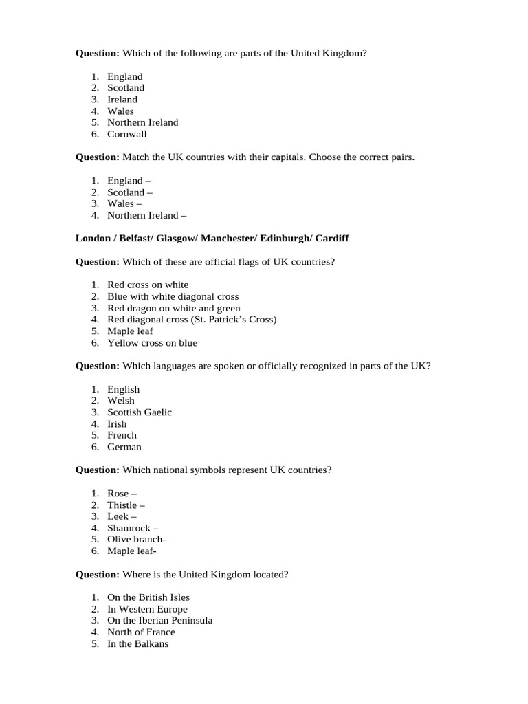 Test The UK 8 | PDF
