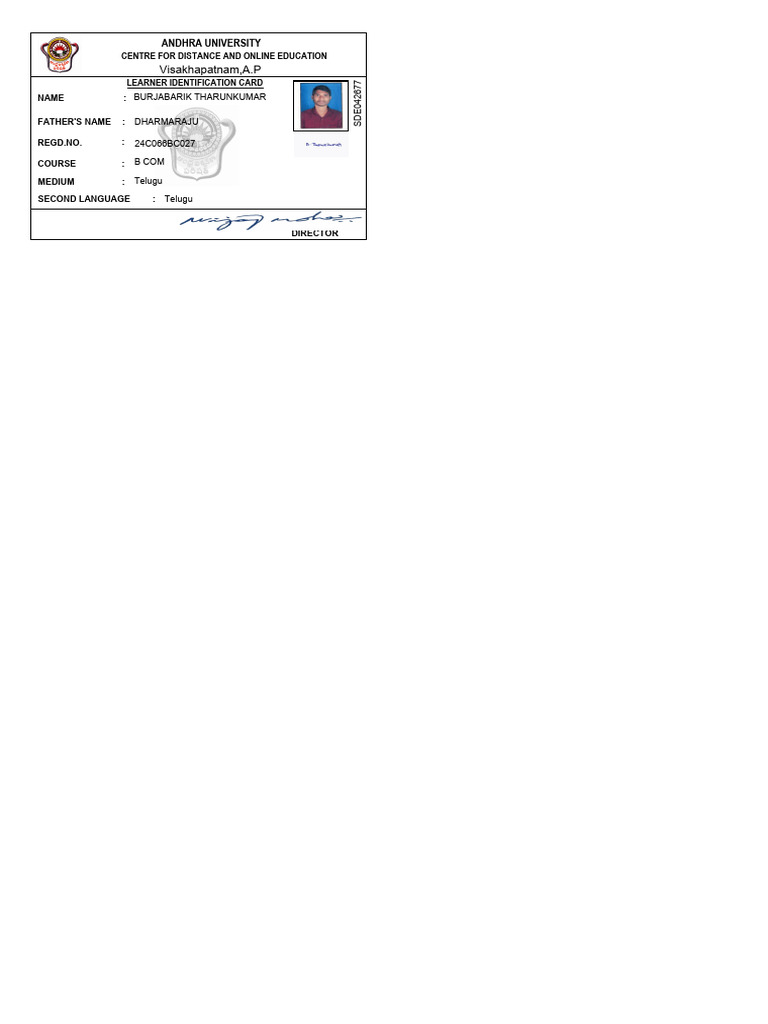 Idcard Sde042677 | PDF