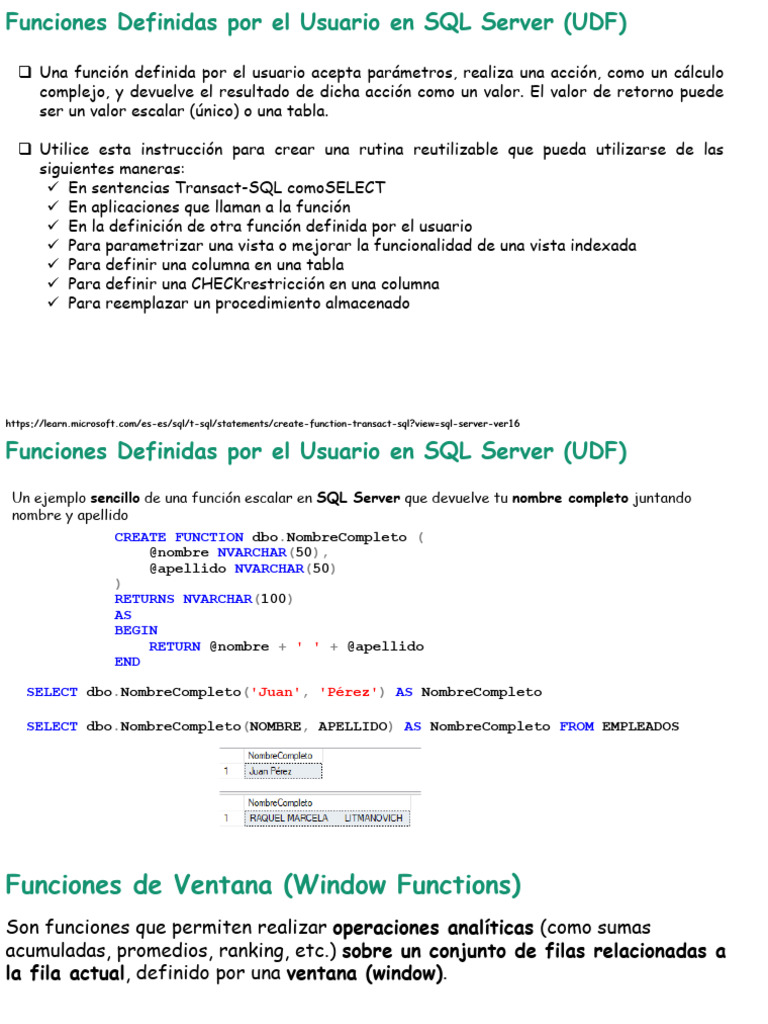 Funciones_en_SQL | PDF | SQL | Servidor SQL de Microsoft