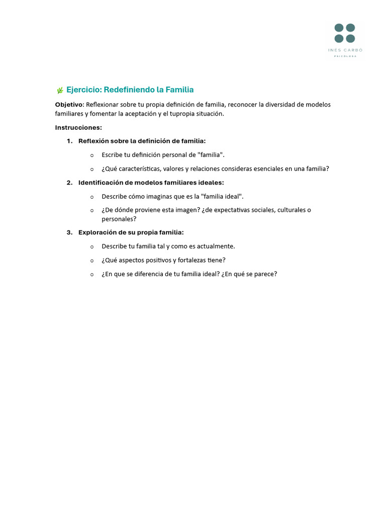 Ejercicio_la Familia Ideal | PDF