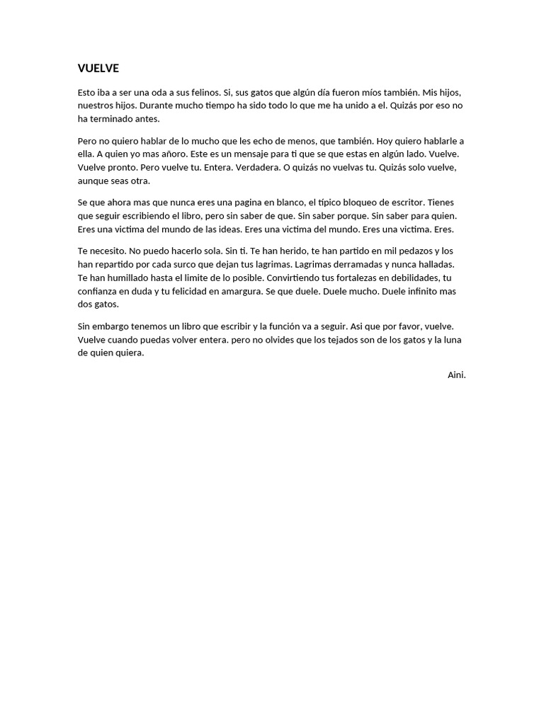 Vuelve | PDF