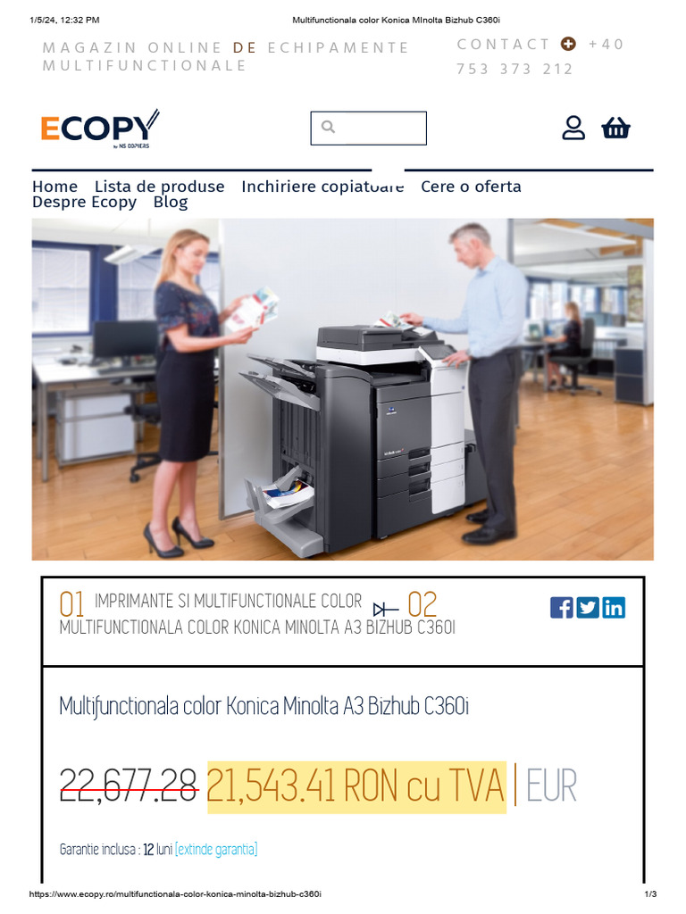 12.2 Multifunctionala color Konica MInolta Bizhub C360i | PDF