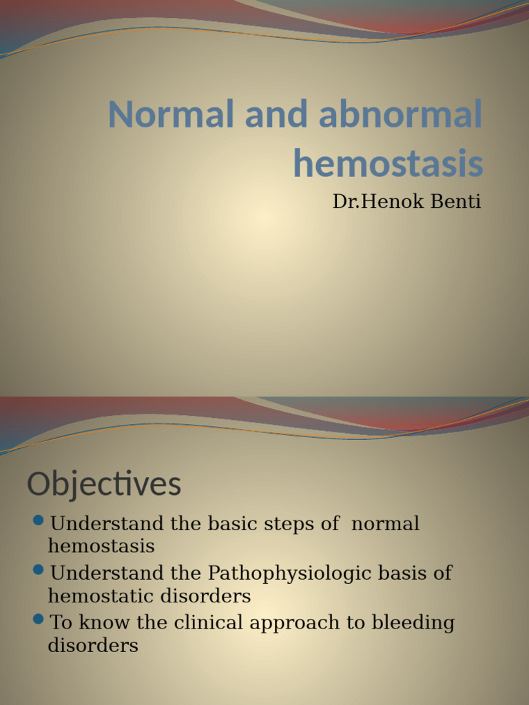 Abnormal Hemostasis Overview | PDF | Coagulation | Hemostasis