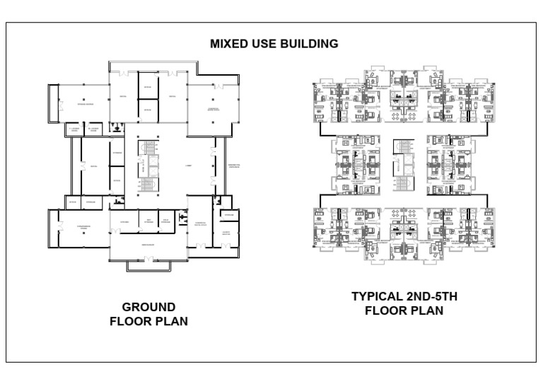 Mixed-Use Building Floor Plans | PDF | Kitchen | Apartment