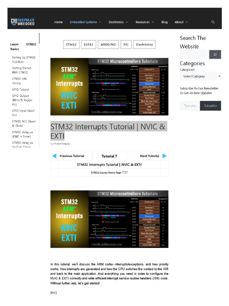 STM32 Interrupts Tutorial - NVIC & EXTI | PDF