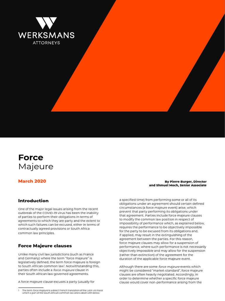 Force Majeure Article Clean FINAL | PDF | Common Law | Civil Law (Legal ...