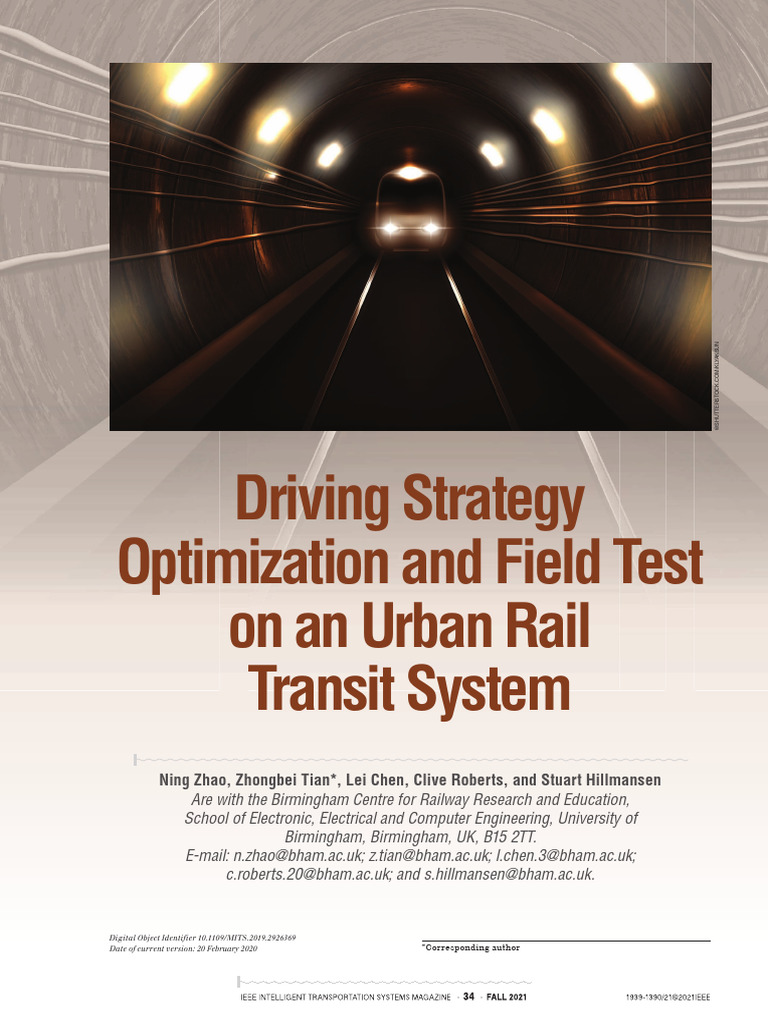 Zhao, N., Tian, Z.,Etc, 2020. Driving Strategy Optimization and Field ...