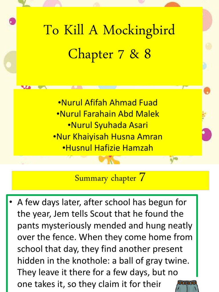 To Kill A Mockingbird Chapter 7 & 8 | PDF | To Kill A Mockingbird