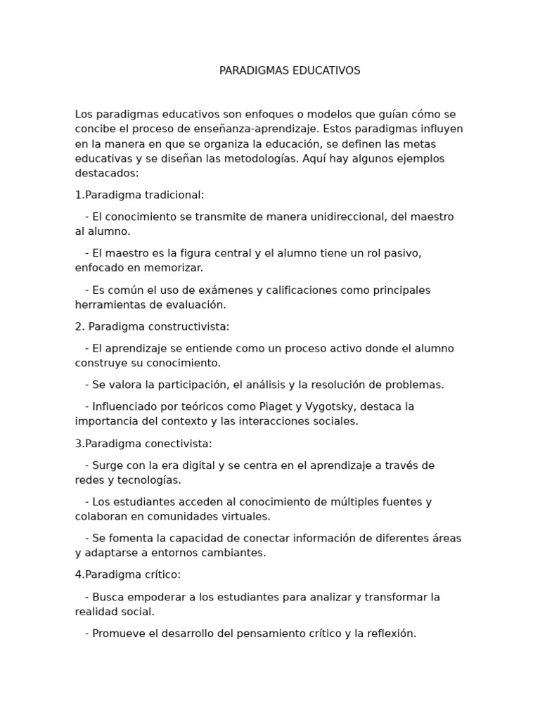 Paradiga Educativos | PDF