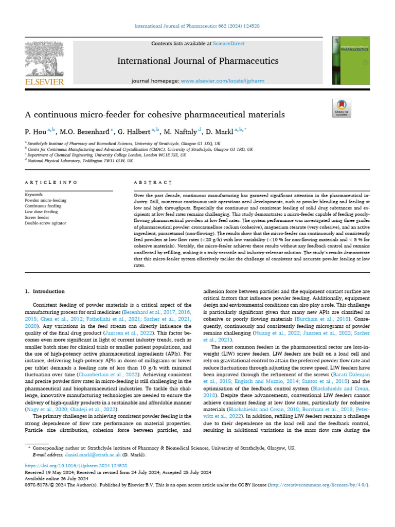 Micro-Feeder for Cohesive Powders | PDF | Density | Coefficient Of ...