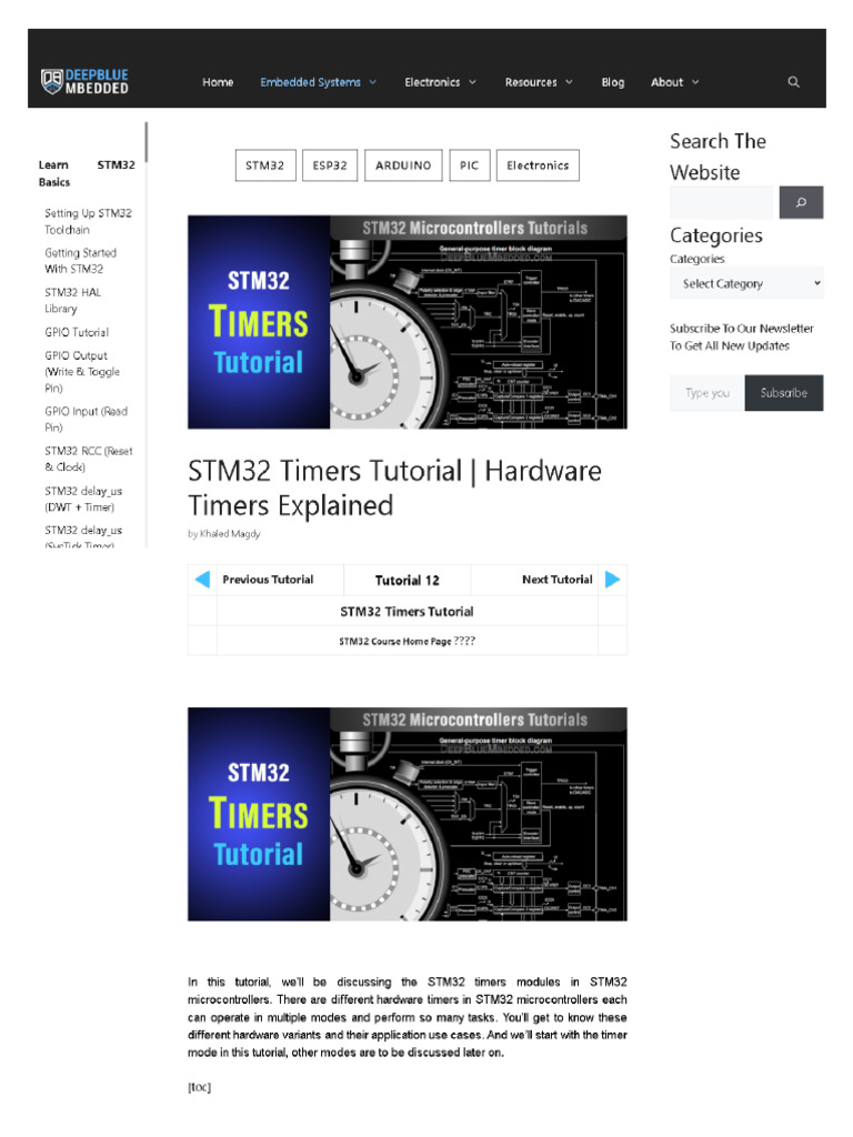 STM32 Timers Tutorial - Hardware Timers Explained | PDF