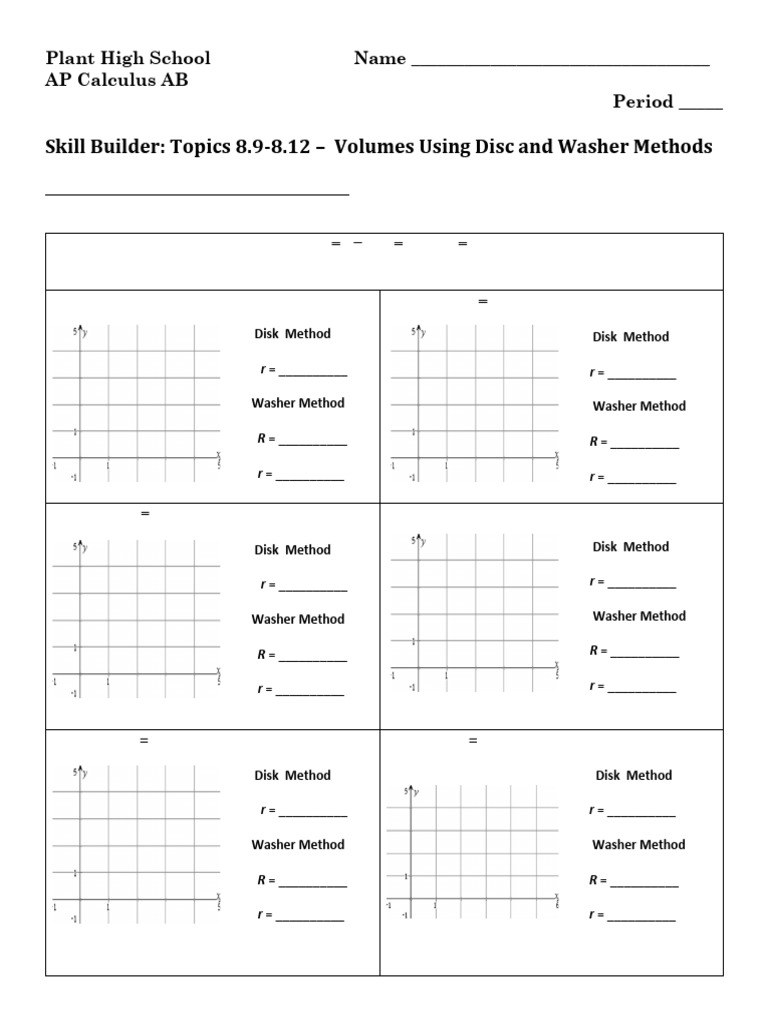 AP Calculus AB Volume Problems | PDF | Area | Cartesian Coordinate System
