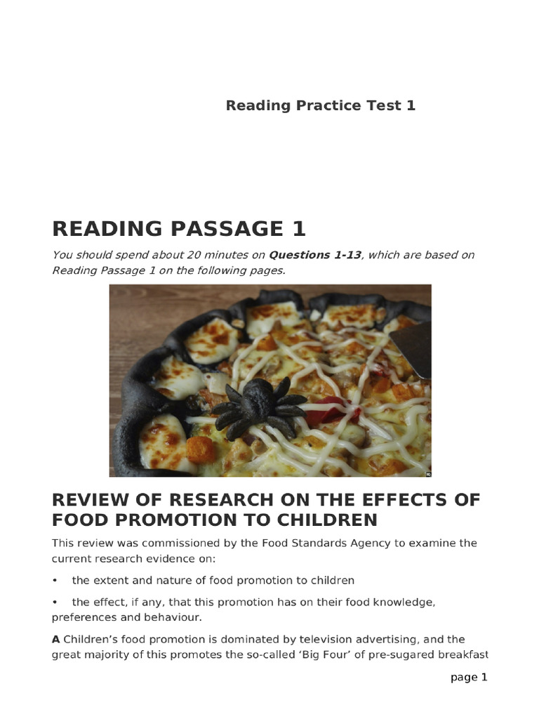 Vol 3 Reading Test 1 | PDF