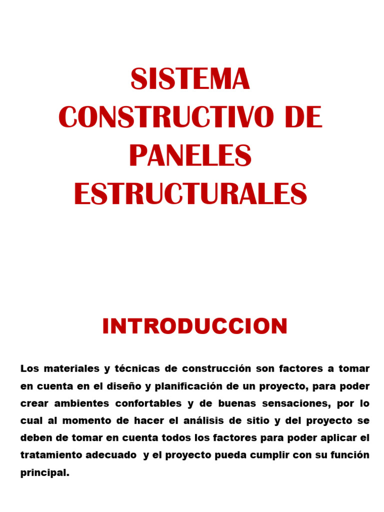 Sistema Constructivo de Paneles Estructurales | PDF | Hormigón ...