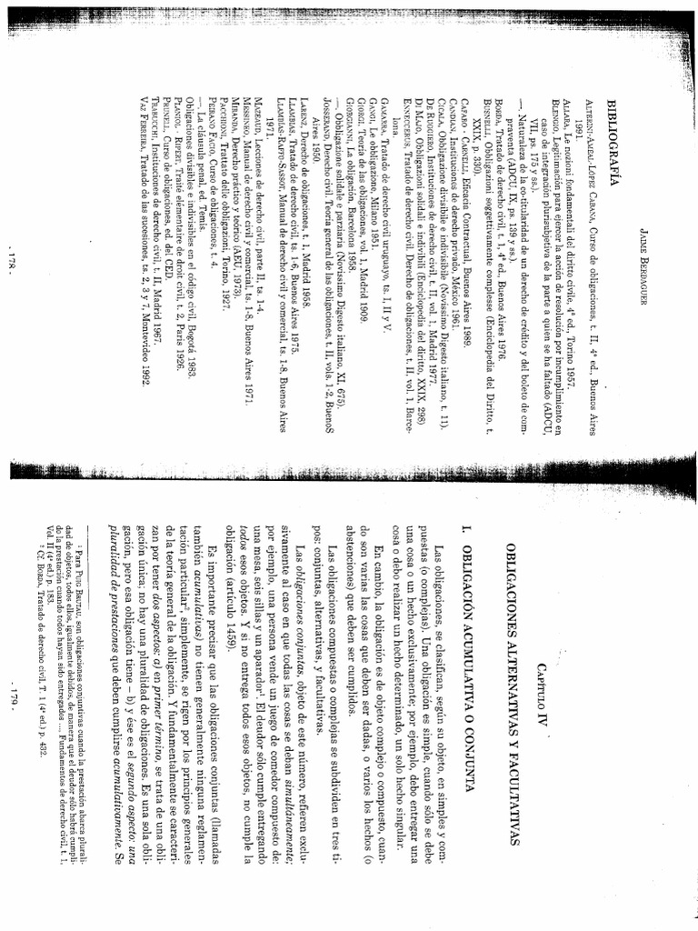 GAMARRA Obligaciones y Cuasicontratos oblig. alter. y facult. | PDF