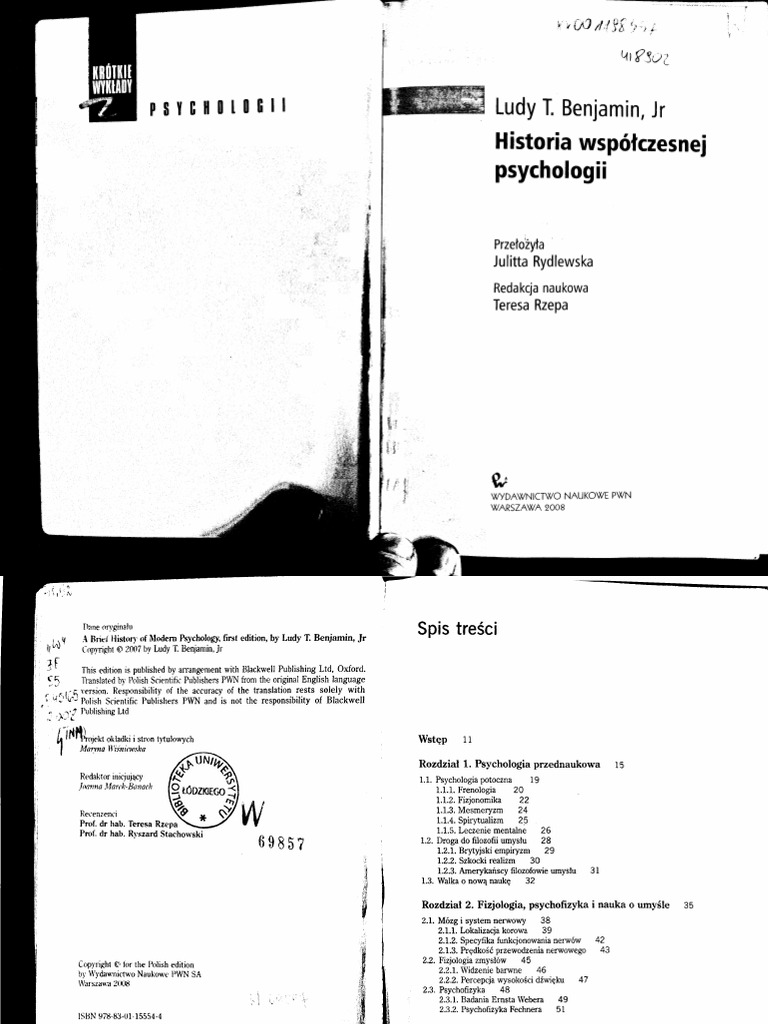 Benjamin Historia Współczesnej Psychologii | PDF