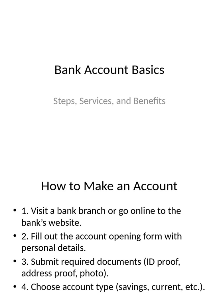 Bank Account Opening Guide: Steps & Benefits | PDF