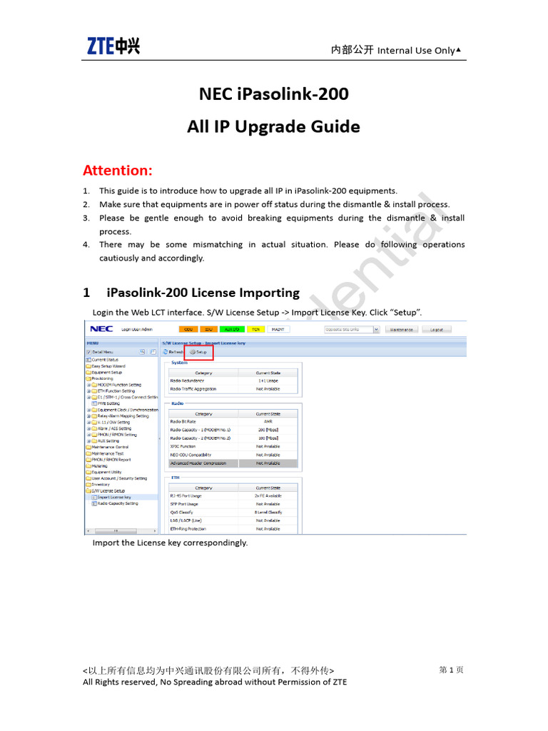 NEC Ipasolink 200 IP Upgrade Guide | PDF | Computing | Computer Architecture