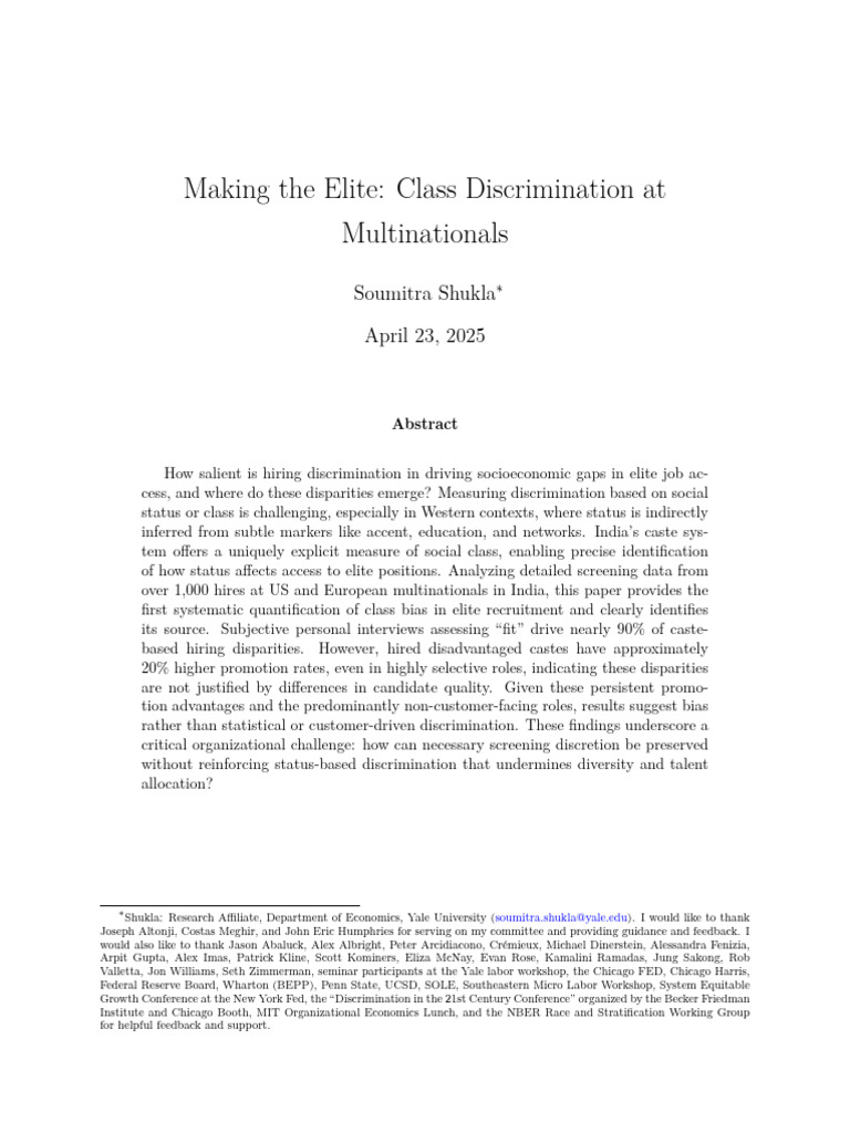 Making The Elite Shukla | PDF | Affirmative Action | Caste