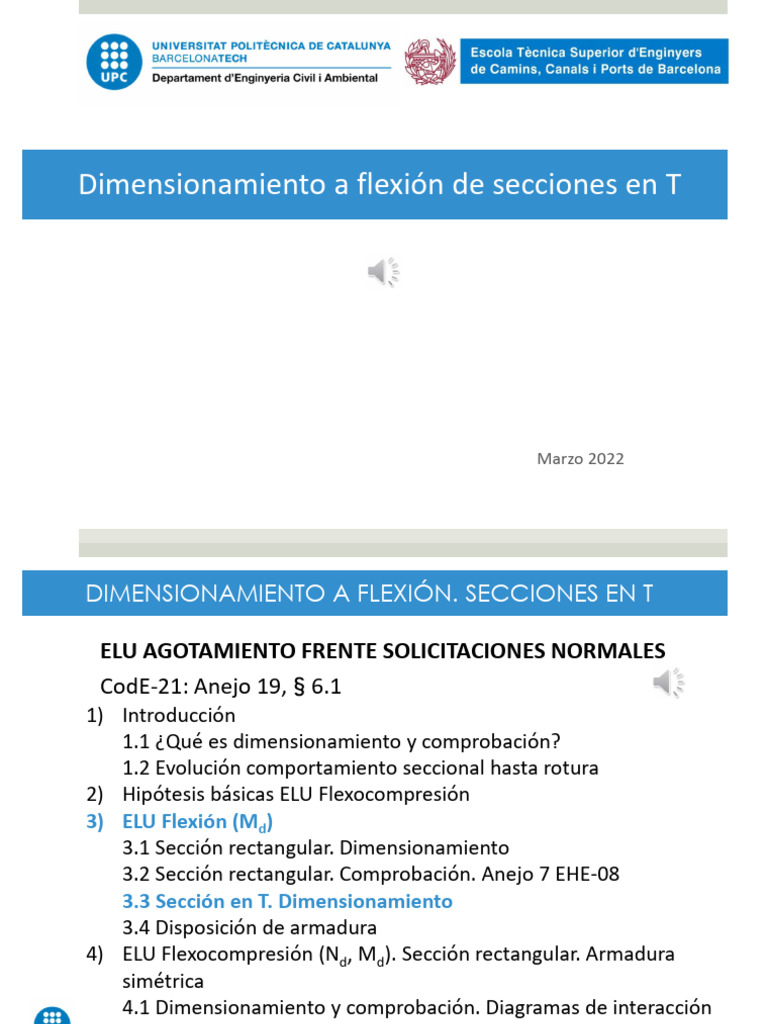 Dimensionamiento Secciones en T | PDF | Doblar | Mecánica