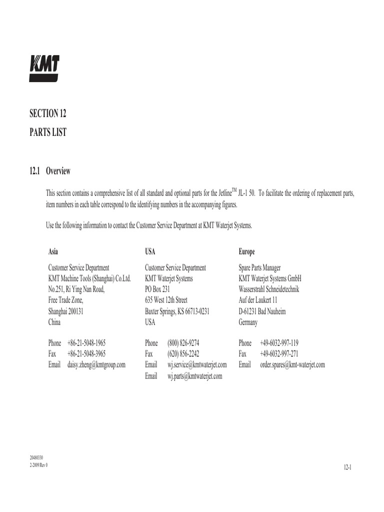 Jetline 50 Bomlist | PDF | Electrical Connector | Valve