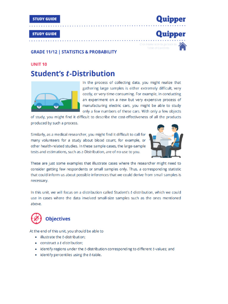 UNIT 10 Students T Distribution | PDF