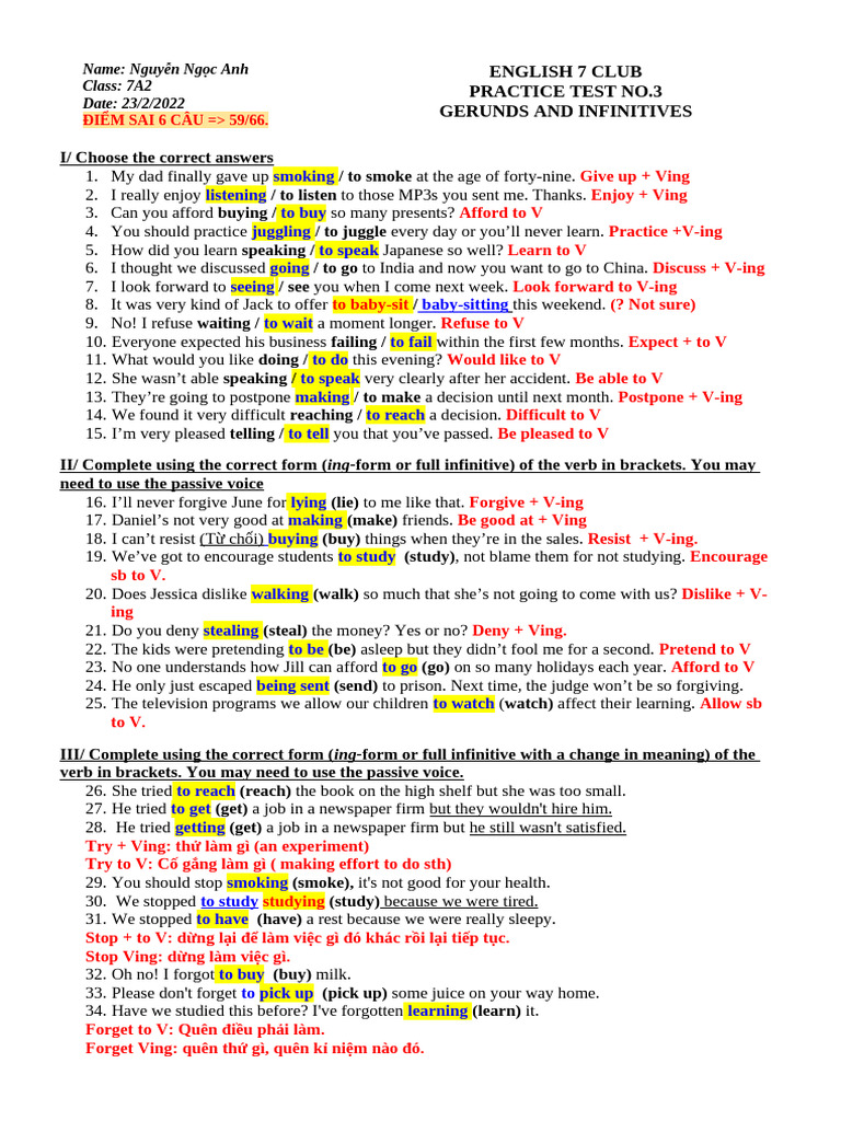 Gerunds and Infinitives | PDF