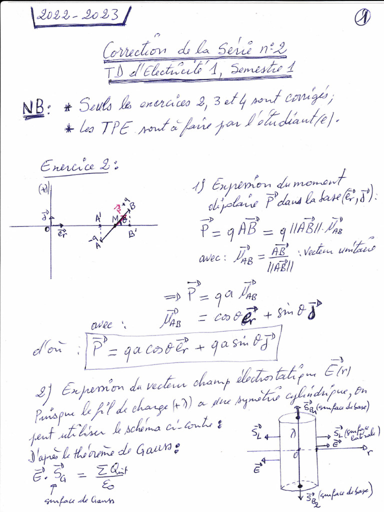 Correction de La Sã©rie Nâ°2 dÃ©lectricitÃ© 1 | PDF