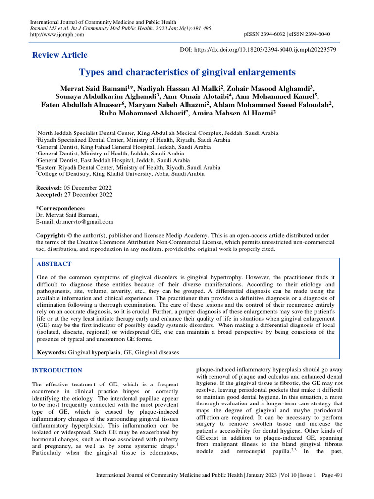 Types and Characteristics of Gingival en | PDF | Periodontology ...