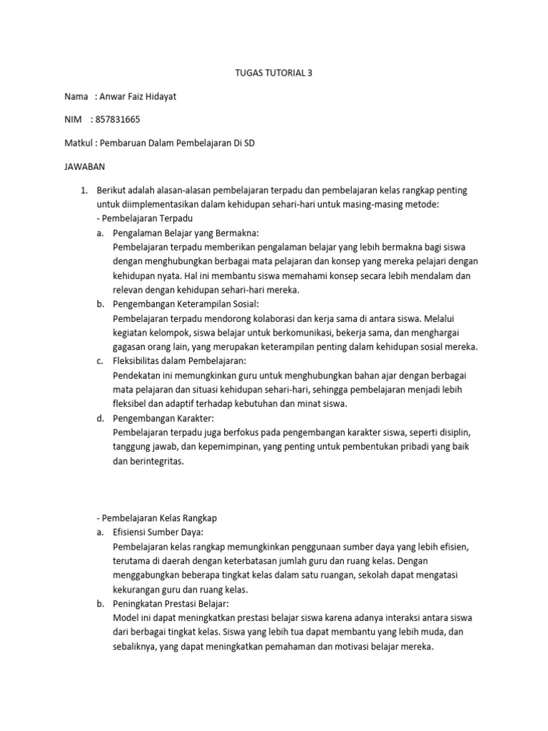 TT 3 Pembaruan Dalam Pembelajaran di SD-WPS Office | PDF