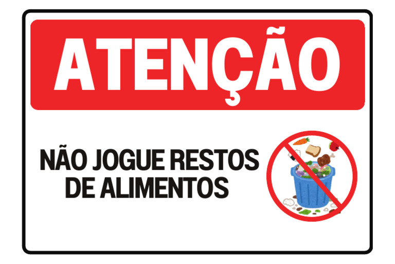 Atenção - Não Jogue Restos de Alimentos | PDF