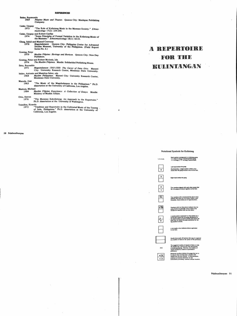 Repertoire for the Kulintangan to Binalig 5 | PDF