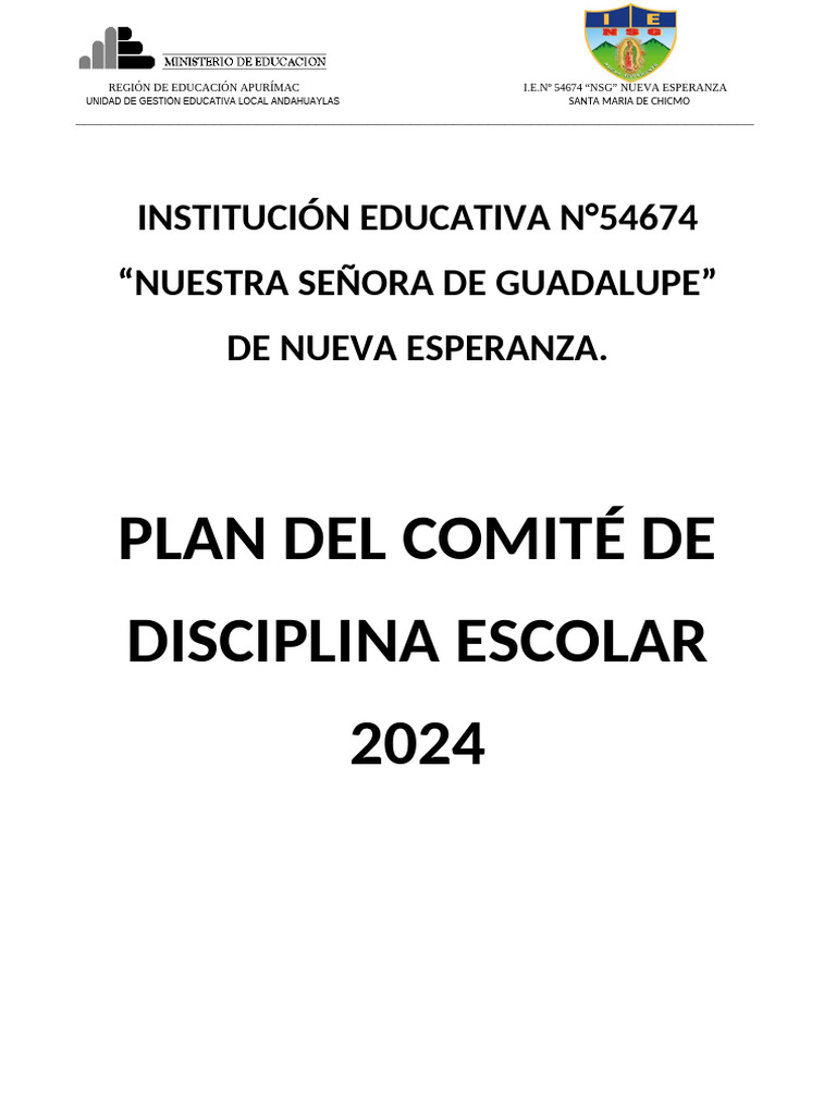 Plan de Disciplina (1) | PDF | Escuelas | Aprendizaje