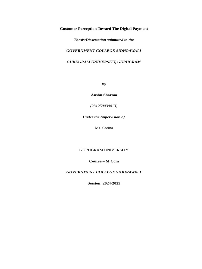 Dissertation Format | PDF | Thesis