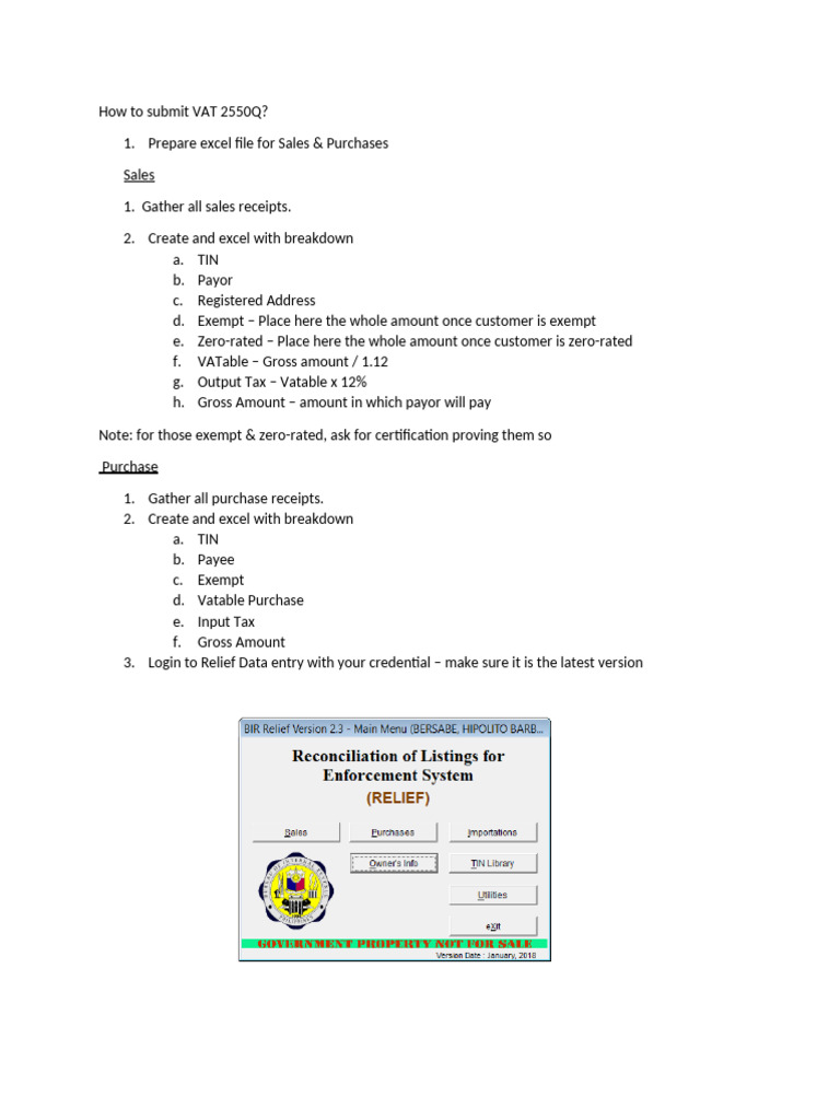 Guide to Submitting VAT 2550Q | PDF