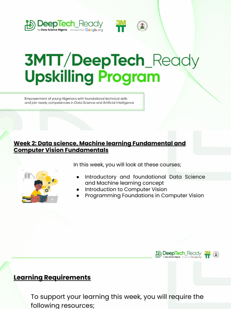 Foundation (Week 2) - DeepTech - Ready Upskilling Program | PDF | Data Science | Machine Learning