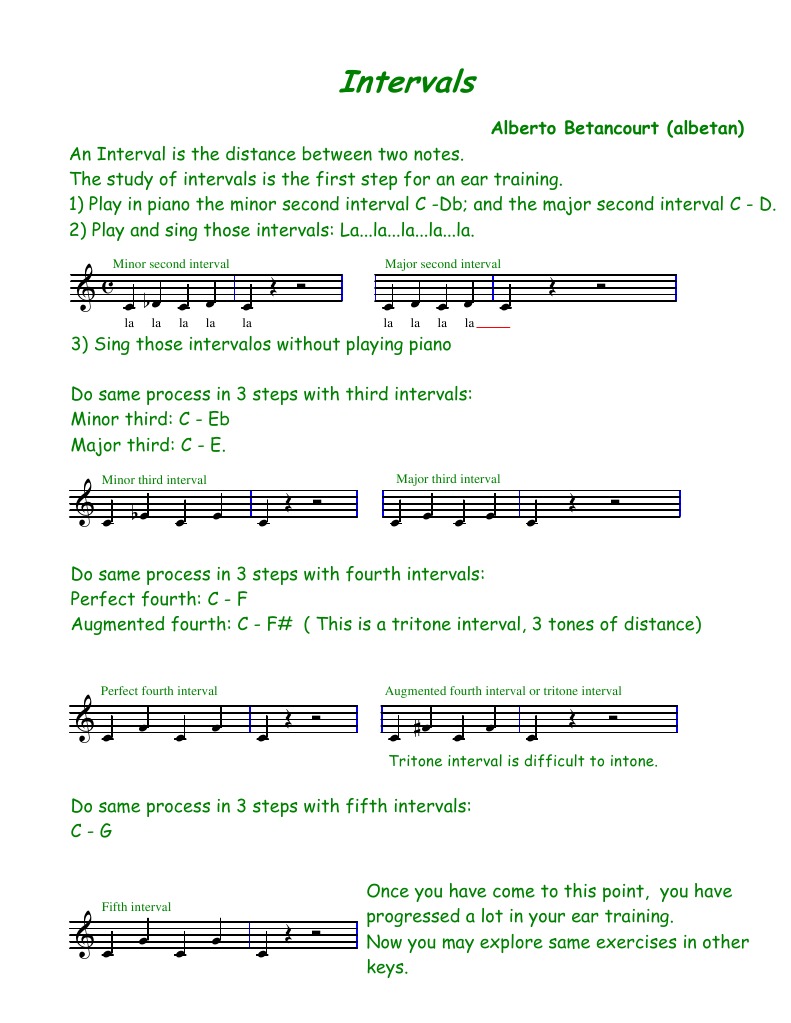 Ear Training with Musical Intervals | PDF | Teaching Methods & Materials
