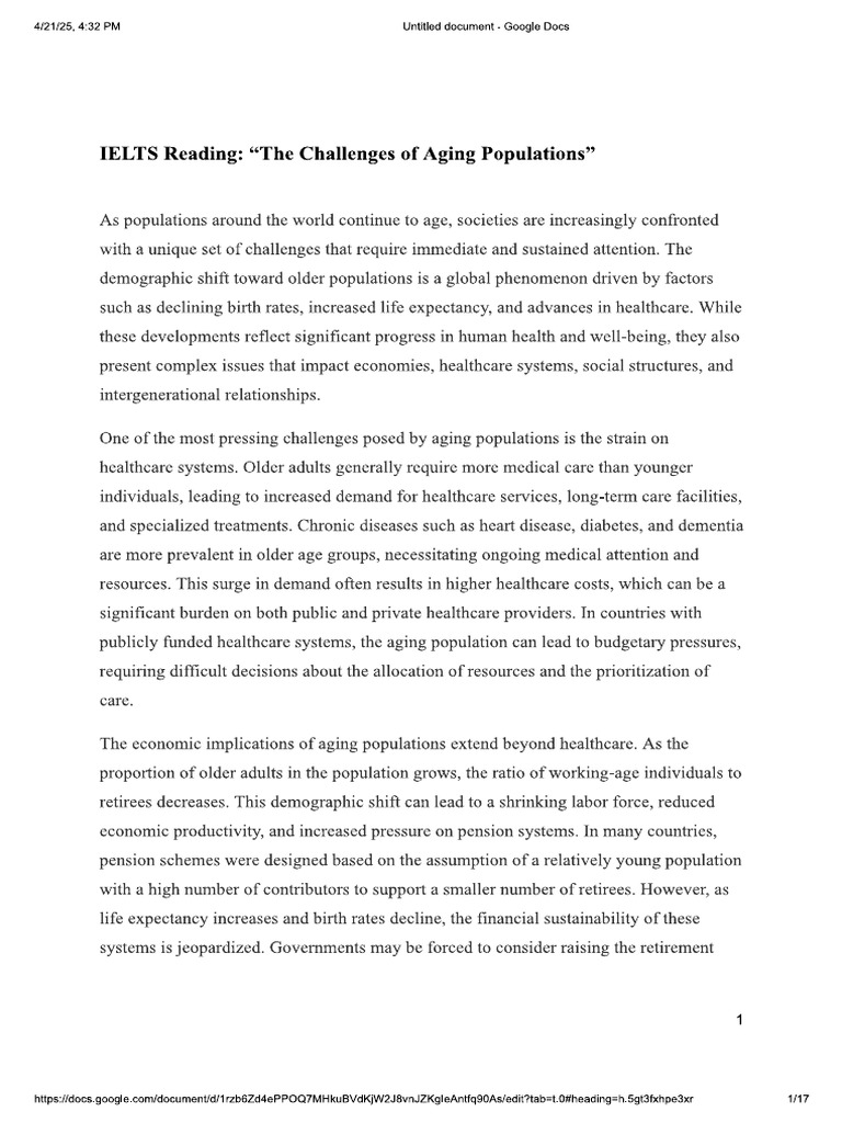 Aging Population | PDF