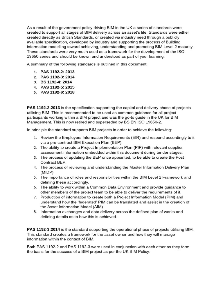 UK BIM Standards Overview and Guidelines | PDF | Building Information ...