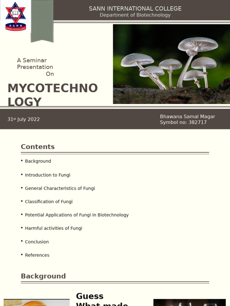 Mycotechnology, Role of Fungi in Biotechnology - Seminar Presentation ...